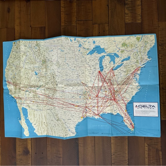 Other | Delta Air Lines System 197s Travel System Route Map Featuring ...